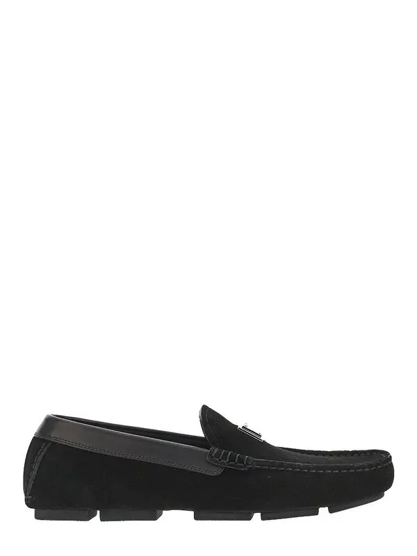 Dolce & Gabbana Suede Leather Driver Loafers - Black