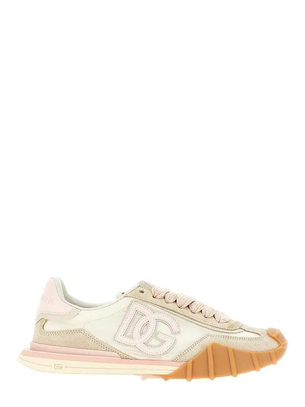 Dolce & Gabbana Suede Leather And Nylon Dg Athletic Sneakers - Beige