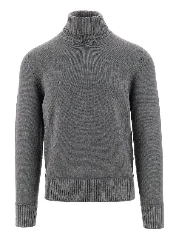 DRUMOHR Merino Wool Turtleneck Sweater - Grey