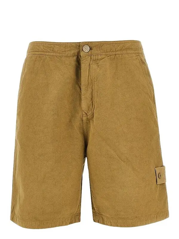 Stone Island S.i. Ghost Canvas Shorts - Green