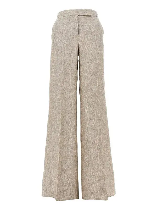 Max Mara Chevron Linen Batavia Pants - Beige