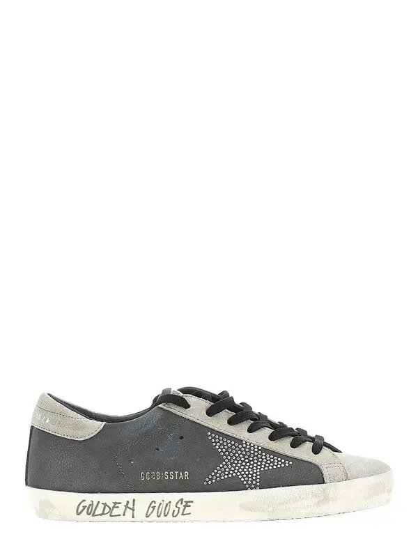 GOLDEN GOOSE Super-star Sneakers With Studded Star - Grey