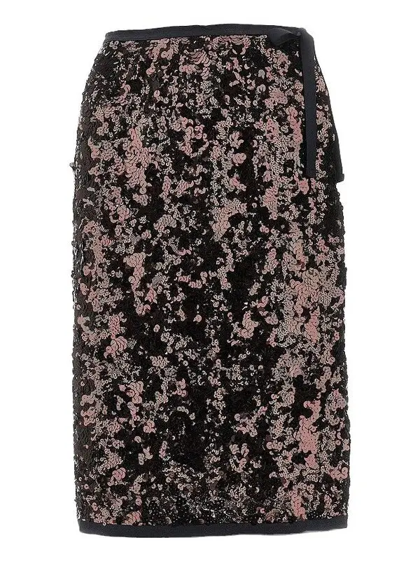 Prada Sequinned Midi Skirt - Purple
