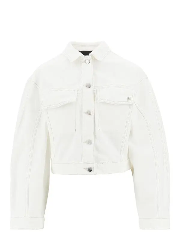 Emporio Armani Cropped Denim Jacket - White