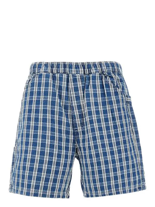 LEVI'S Pull-on Work Shorts With Check Motif - Blue