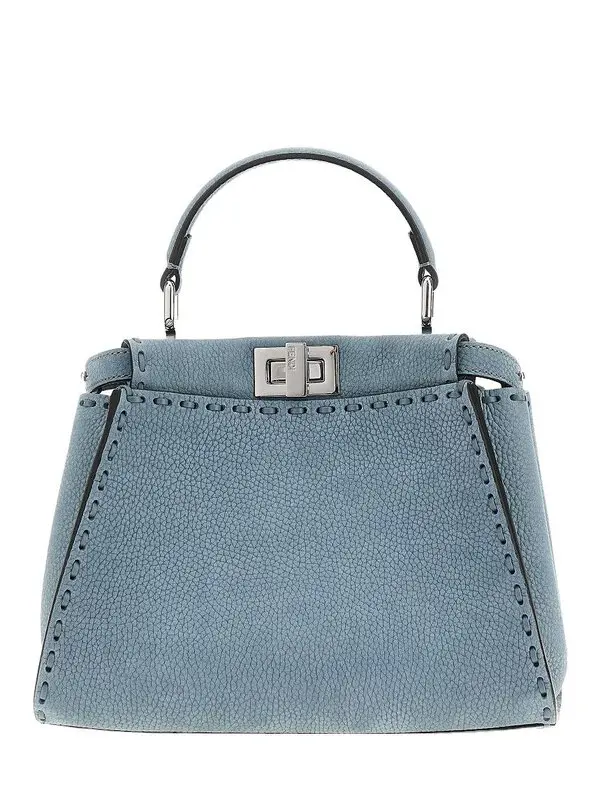 Fendi Grained Leather Mini Peekaboo Bag - Blue