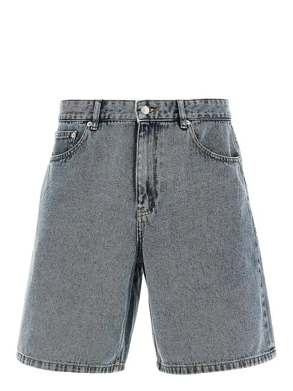 LES DEUX Ryder Relaxed Fit Wide Leg Denim Shorts - Blue