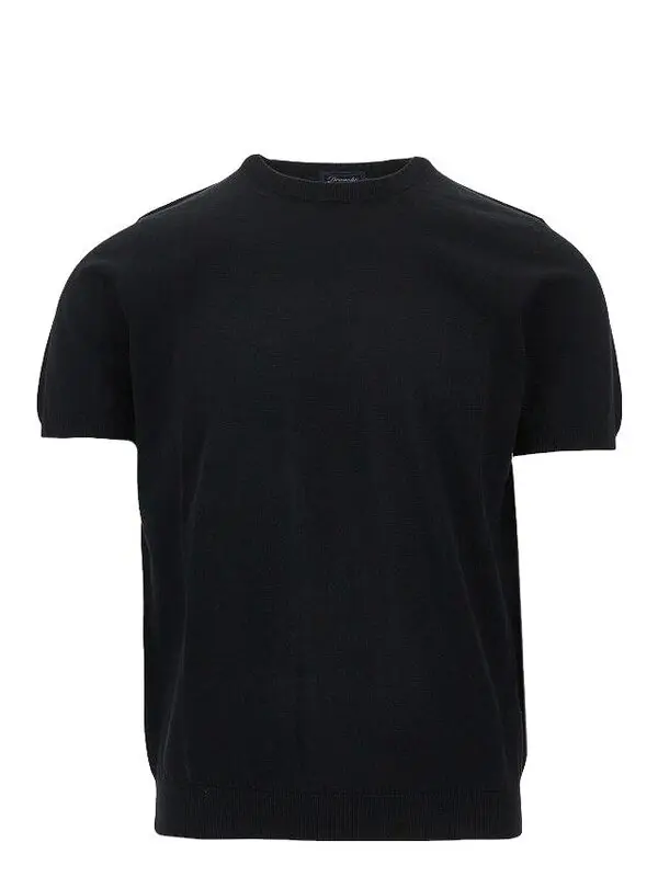 DRUMOHR Short-sleeved Cotton Sweater - Black