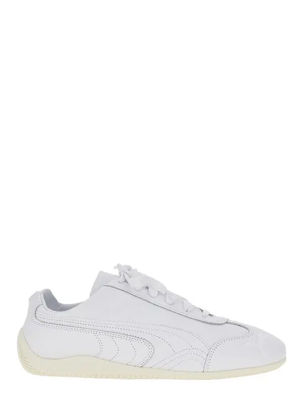 PUMA Speedcat Leather Sneakers With Embossed Logo - White