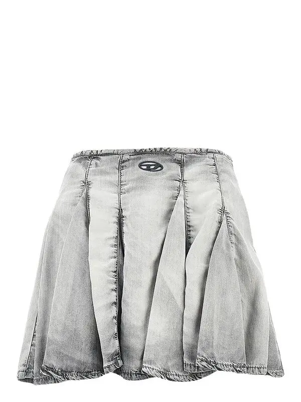 DIESEL® Mini Skirt With Oval D Embroidery - Grey