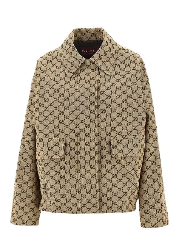 Gucci Gg Canvas Bomber Jacket - Brown