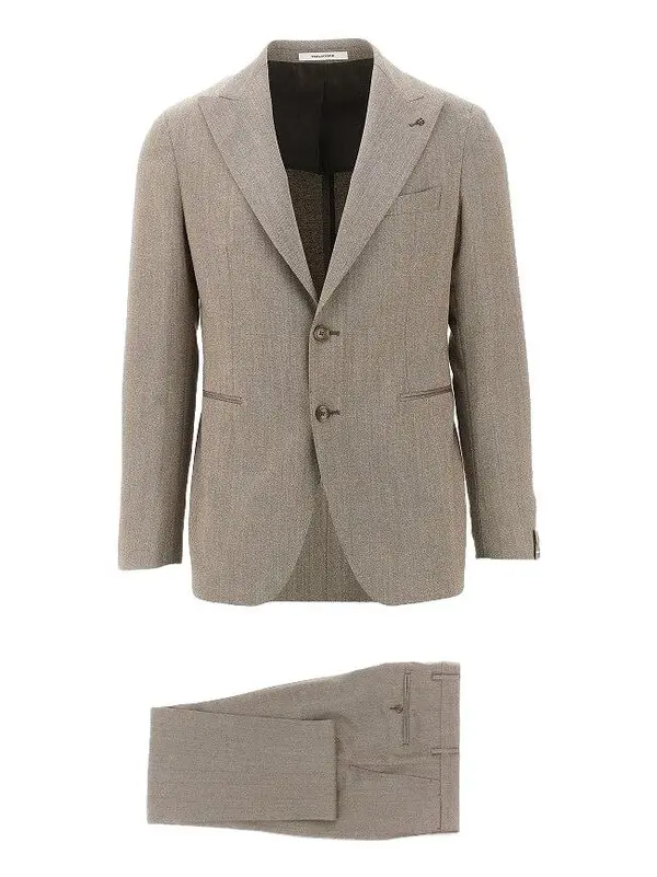 Tagliatore Twill Tailored Single-breasted Suit - Beige