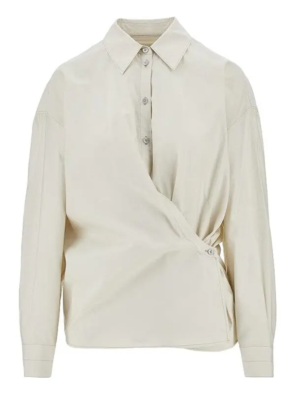 LEMAIRE Lemiare Cotton And Silk Twisted Shirt - Beige