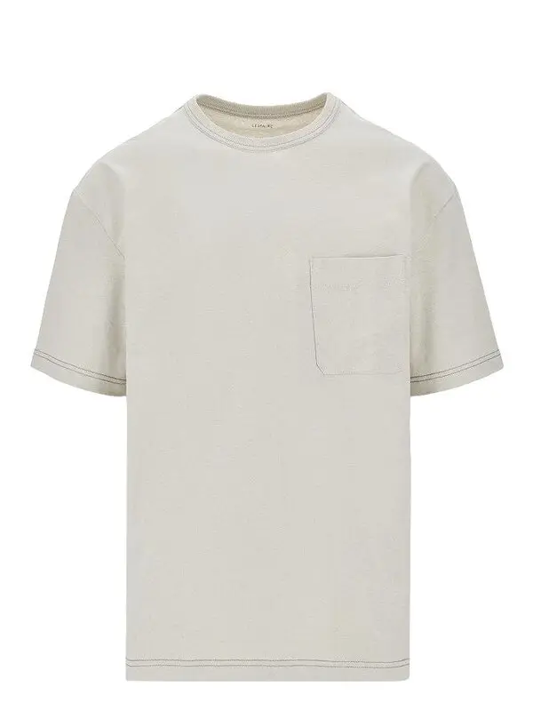 LEMAIRE Boxy T-hirt With Chet Pocket - Grey