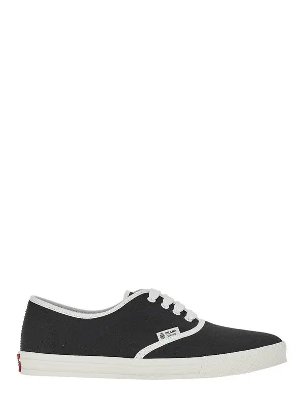 Prada Cotton Drill Lace-up Sneakers - Black