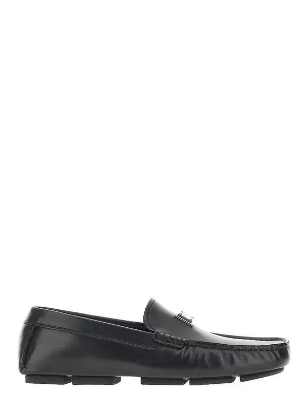 Dolce & Gabbana Dg Driver Leather Loafers - Black