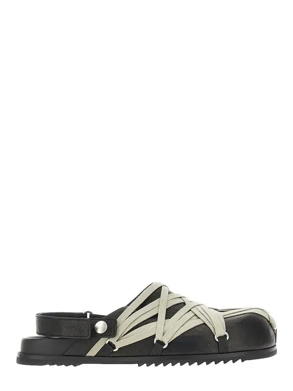 Rick Owens Megelace Leather Mules - Black