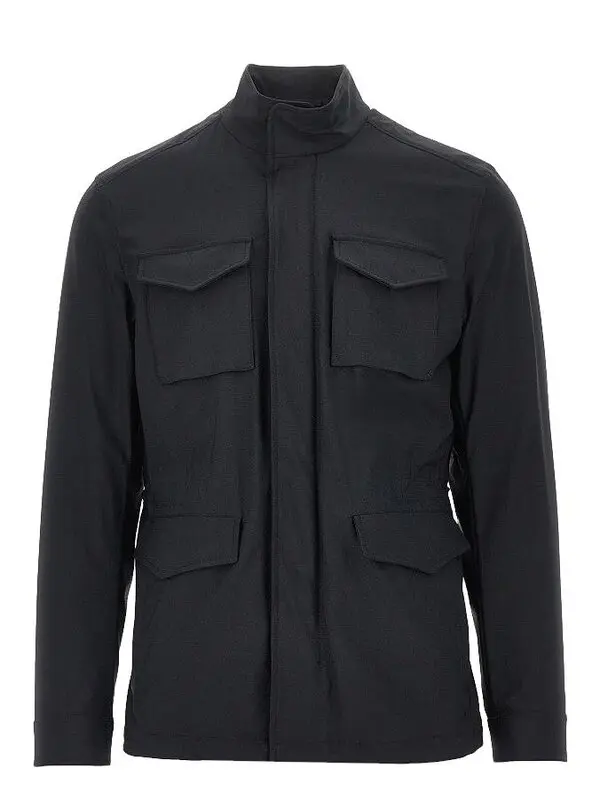 Herno Stretch Nylon Field Jacket - Blue