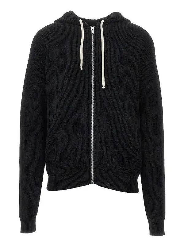 Rick Owens Full-zip Hooded Cardigan - Black