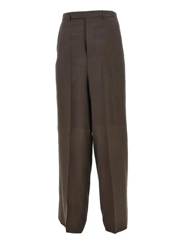Rick Owens Virgin Wool Wide-leg Pants - Brown