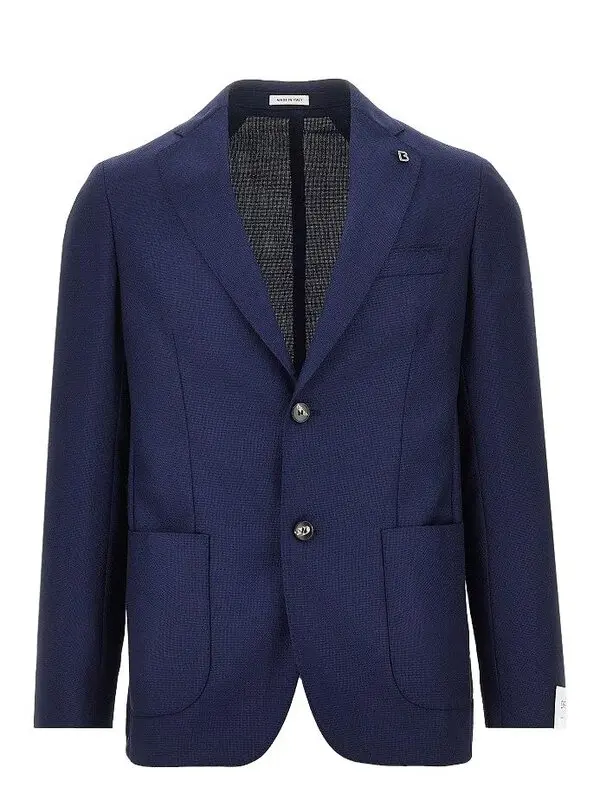 BRERAS Venezia Wool Single-breasted Jacket - Blue
