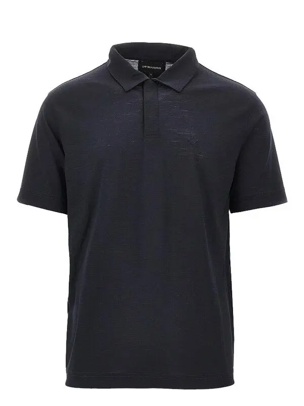 Emporio Armani Wool Jerey Polo Hirt - Blue