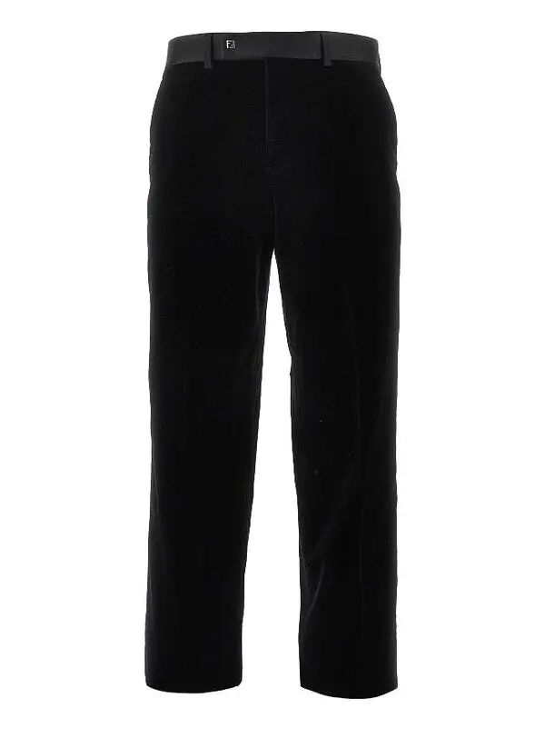 Fendi Velvet Tailored Cigarette Pants - Black