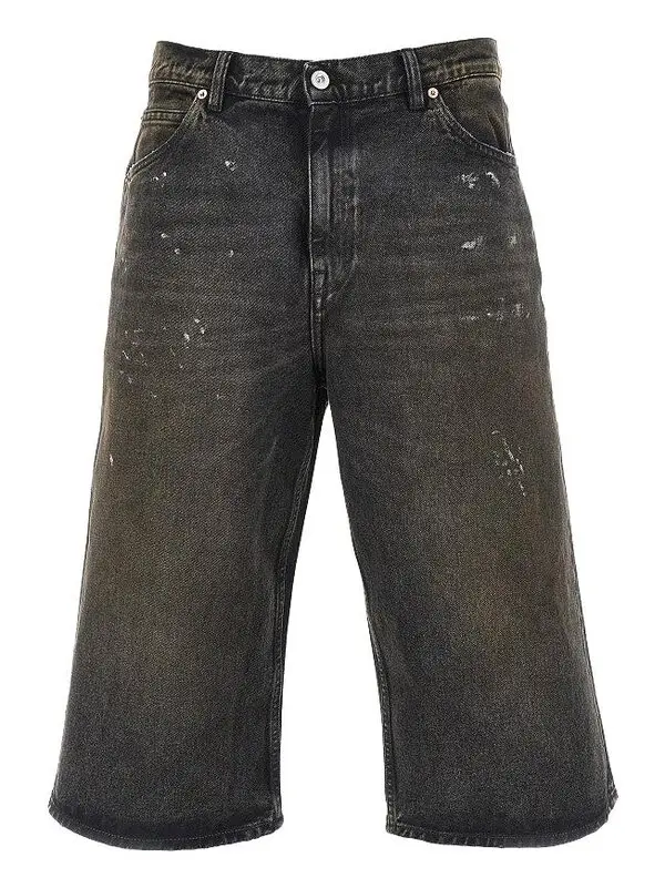 Our Legacy Capri Cut Jeans In Distressed Denim - Black