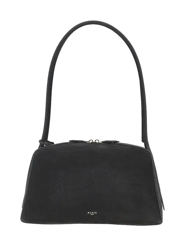 Alaïa Le Boulledogue Nubuck Bowling Bag - Black