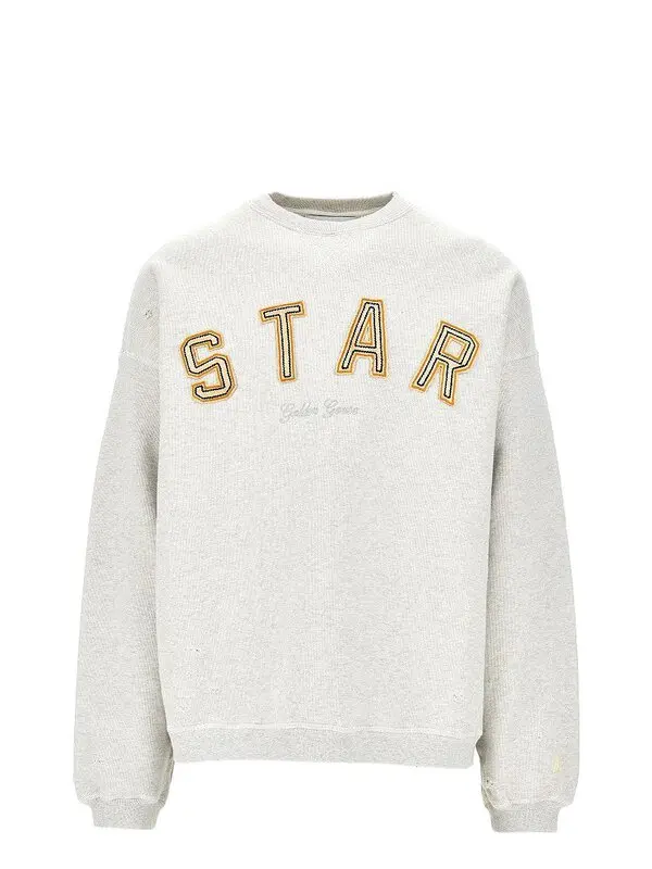 GOLDEN GOOSE Cotton Sweatshirt With Embroidery - Grey