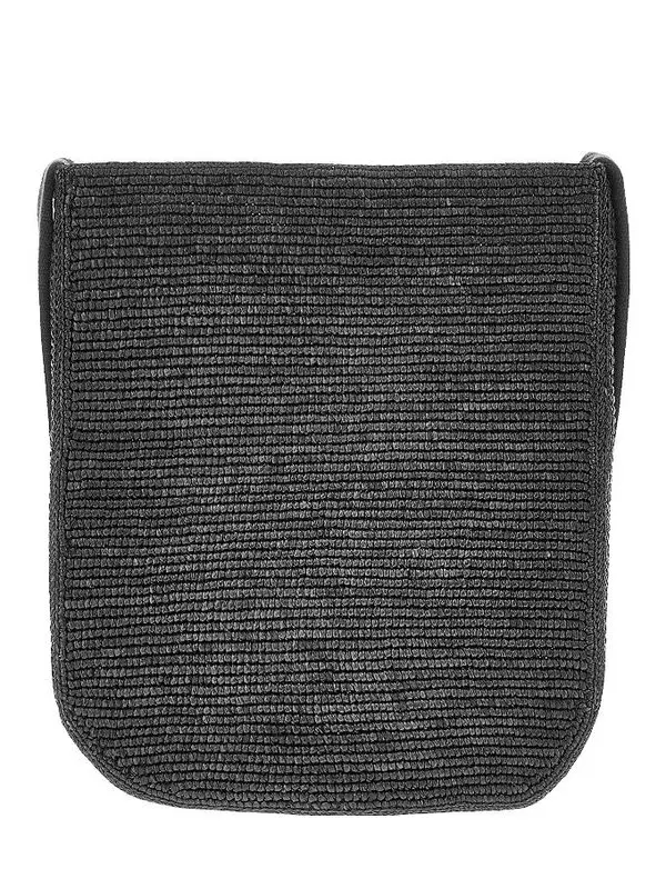 THE ROW Lori Woven Raffia Shoulder Bag - Black