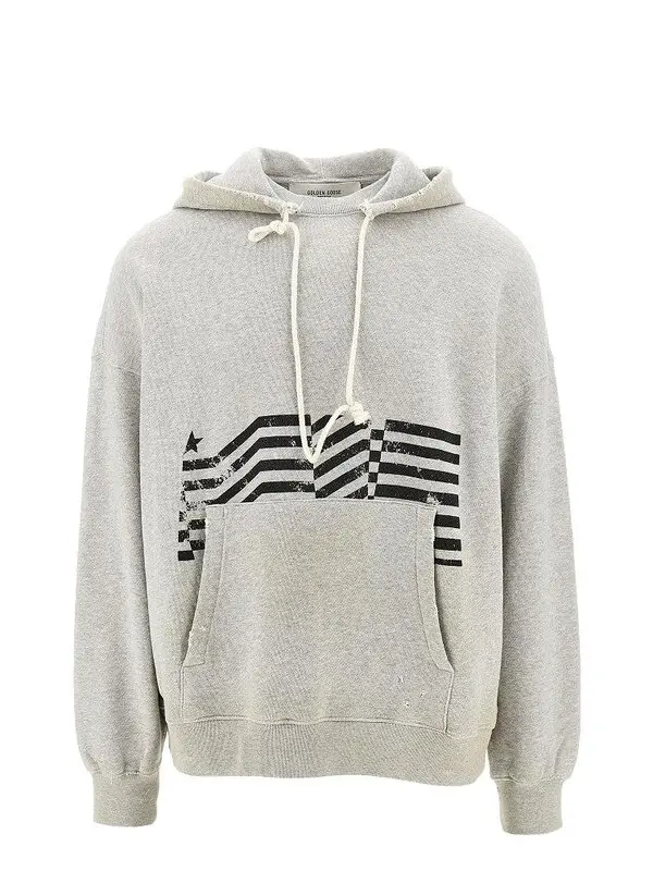 GOLDEN GOOSE Printed Cotton Hoodie - Grey