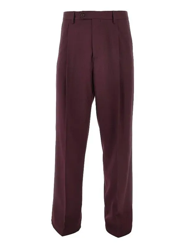MARSEM Tailored Twill Pants With Darts - Red