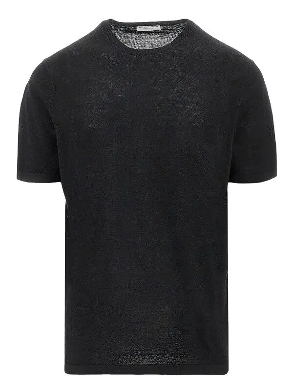 Majestic Filatures Linen Knit T-hirt - Black
