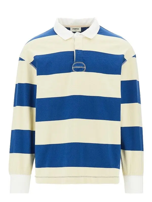 POMPEII Triped Jerey Polo Hirt - Multicolor