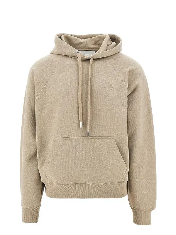 Ami Embossed De Coeur Hoodie - Khaki
