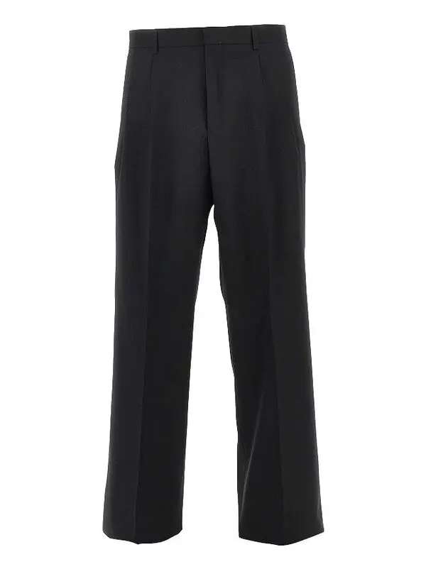 SUNFLOWER Tropical Wool Wide Leg Pants - Black