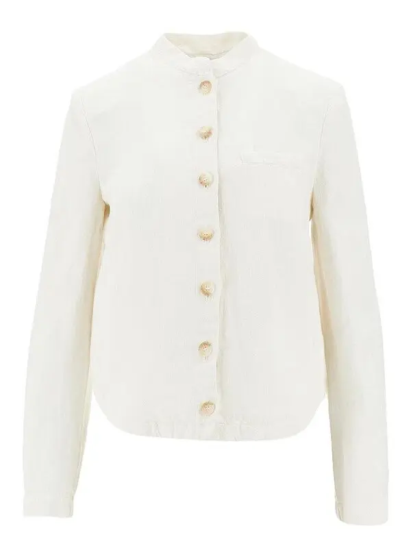 Emporio Armani Garment-dyed Denim Jacket - White