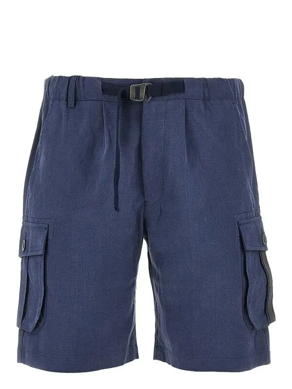 Sease Linen Cargo Shorts With Belt - Blue