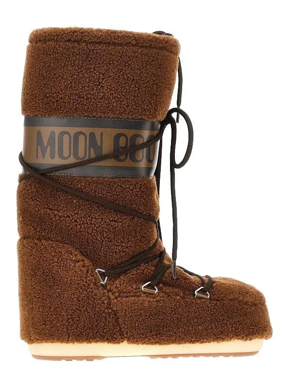Moon Boot Icon Teddy Boots - Brown