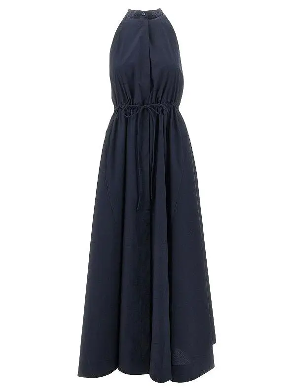 Emporio Armani Cotton Poplin Maxi Dress - Blue