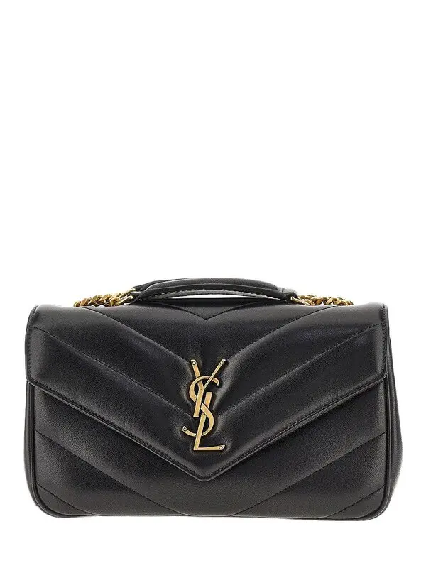Saint Laurent Quilted Nappa Leather Small 'loulou' Bag - Black