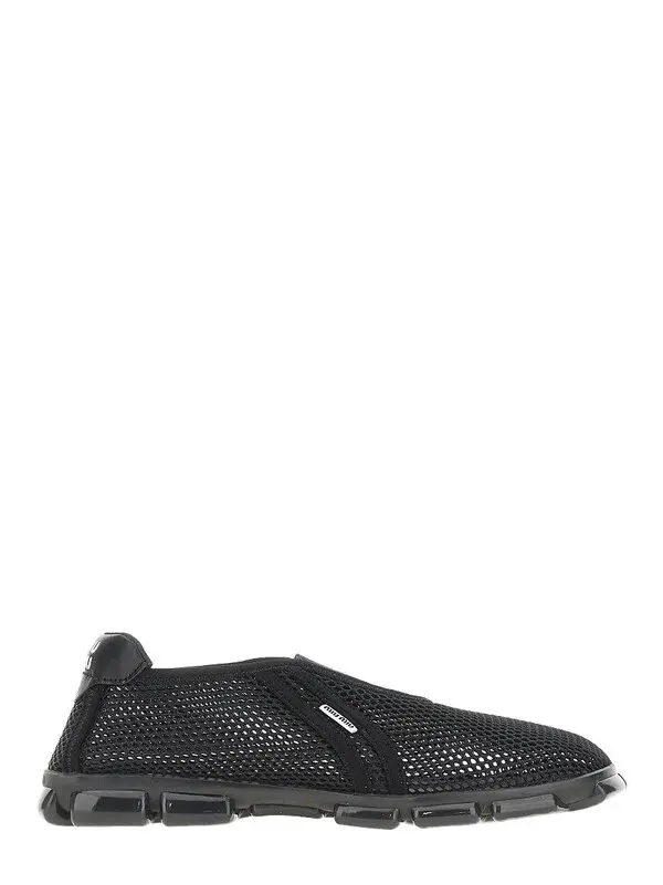 Miu Miu Mesh Sneakers With Logo Detail - Black