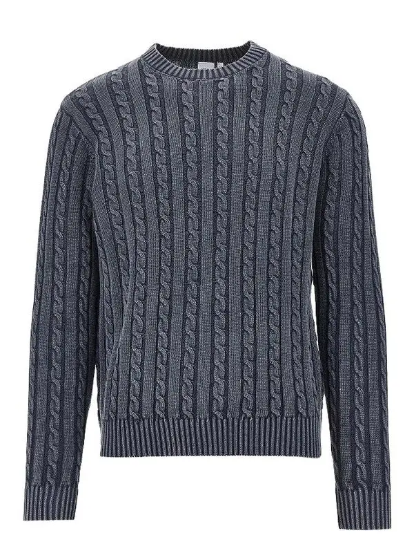 Aspesi Cotton Cable Knit Sweater - Blue