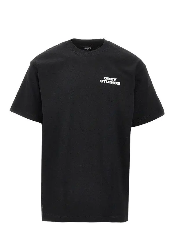 Obey Sky Face' Print T-shirt An - Black