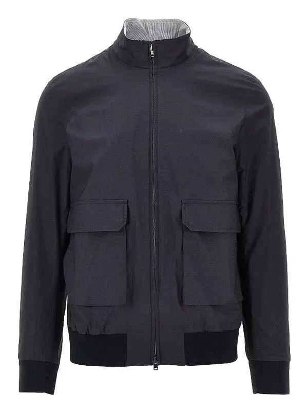 Herno Stretch Cotton Bomber Jacket - Blue