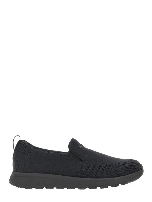 Prada Technical Knitting Slip-on Sneakers With Logo Detail - Black