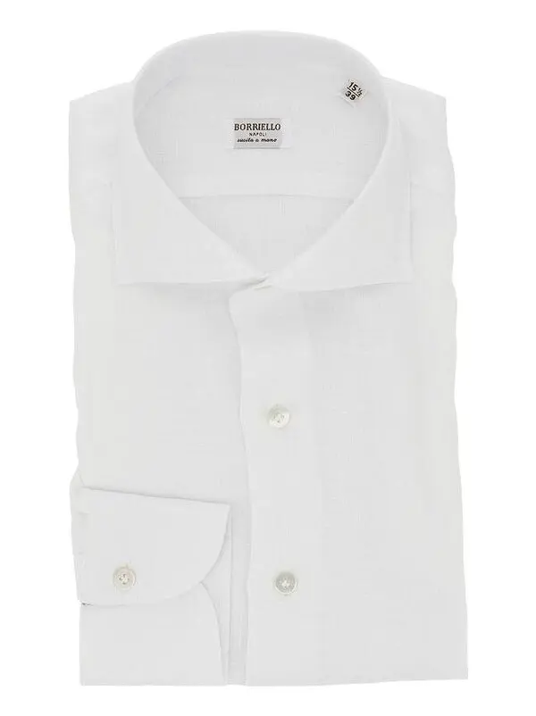 BORRIELLO NAPOLI Linen Tailored Shirt - White