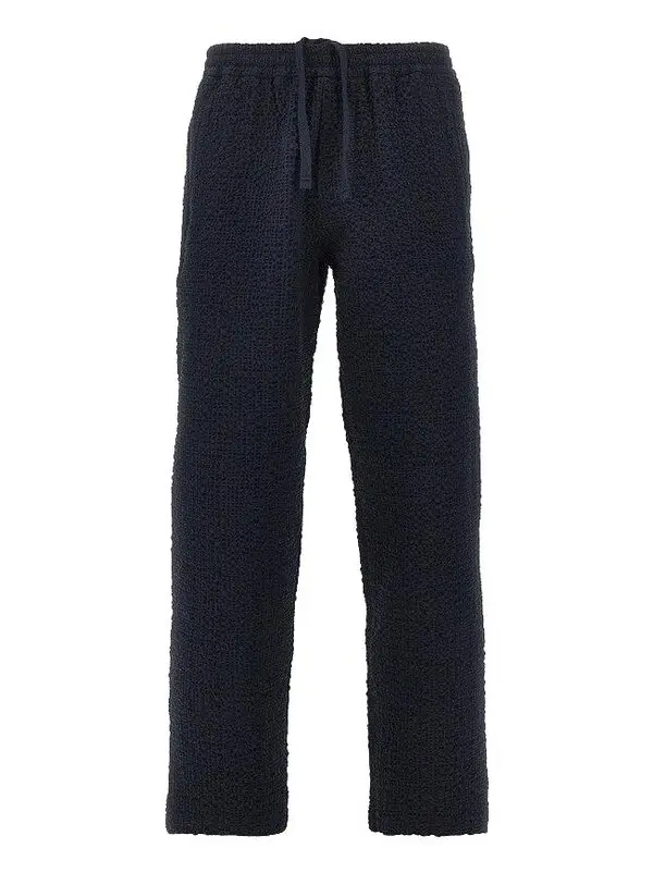 WAX LONDON Tyne Seersucker Stretch Cotton Pants - Blue