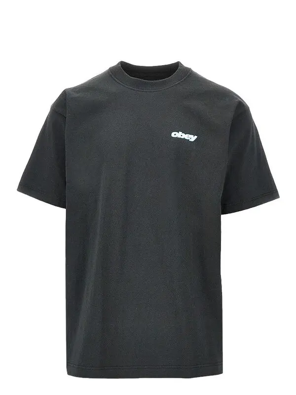 Obey Lips' Print T-shirt An - Black